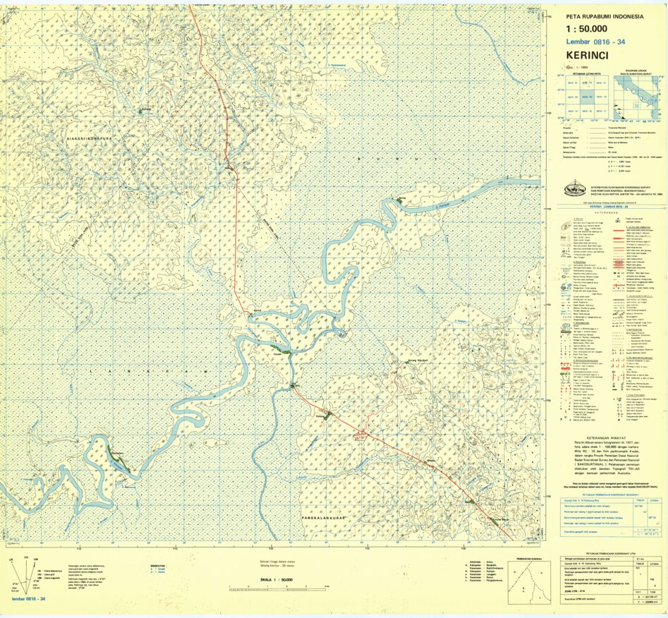 Kerinci (0816-34) Map by Badan Informasi Geospasial | Avenza Maps