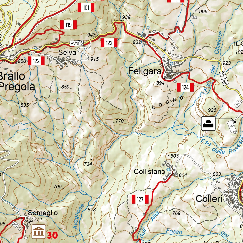 Appennino Piacentino - 1 Sud - Val Tidone e Val Trebbia Map by ...