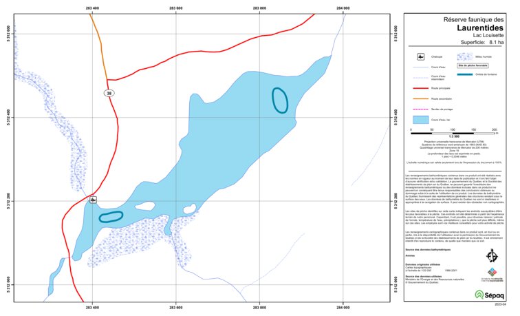 Lac Louisette (Laurentides) Map by Sepaq | Avenza Maps