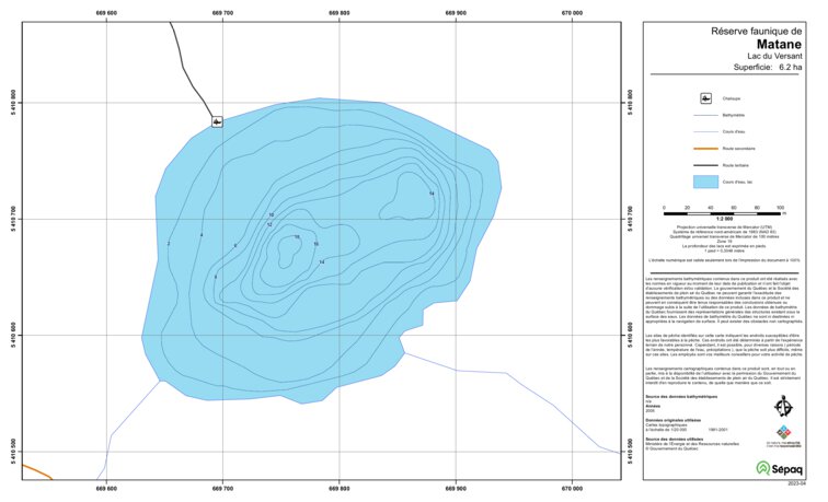 Lac du Versant (Matane) Map by Sepaq | Avenza Maps