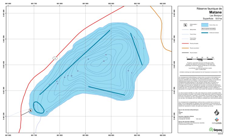 Lac Bonjour (Matane) Map by Sepaq | Avenza Maps