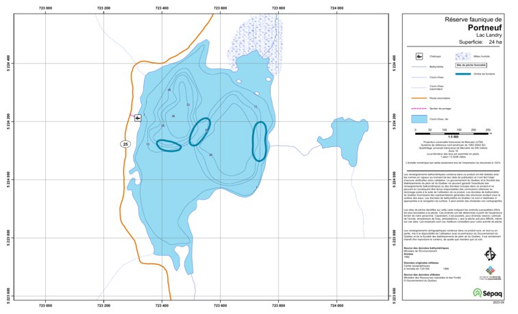 Lac Landry (Portneuf) Map by Sepaq | Avenza Maps