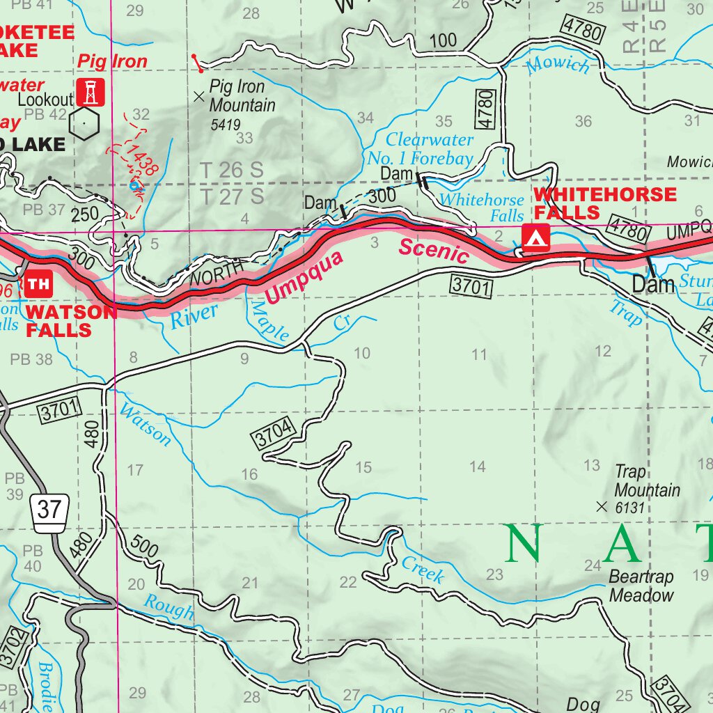 Land Of Umpqua Recreation Map East by US Forest Service R6 Pacific ...