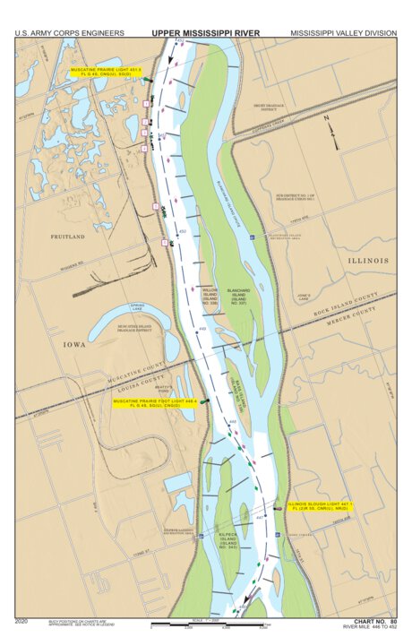 Chart 80 - Upper Mississippi River Miles 452-446 Map by US Army Corps ...