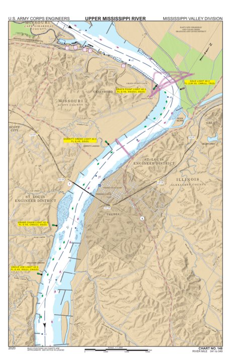 Chart 148 - Upper Mississippi River Miles 049-041 Map by US Army Corps ...
