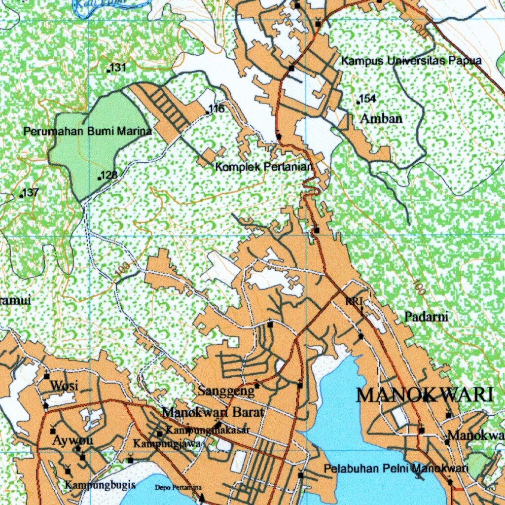 Manokwari (2914-63) Map by Badan Informasi Geospasial | Avenza Maps