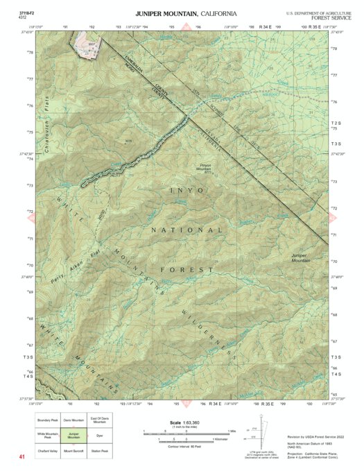 Juniper Mountain Map by US Forest Service R5 | Avenza Maps
