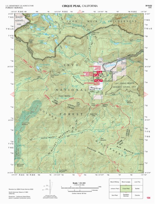 Cirque Peak Map by US Forest Service R5 | Avenza Maps