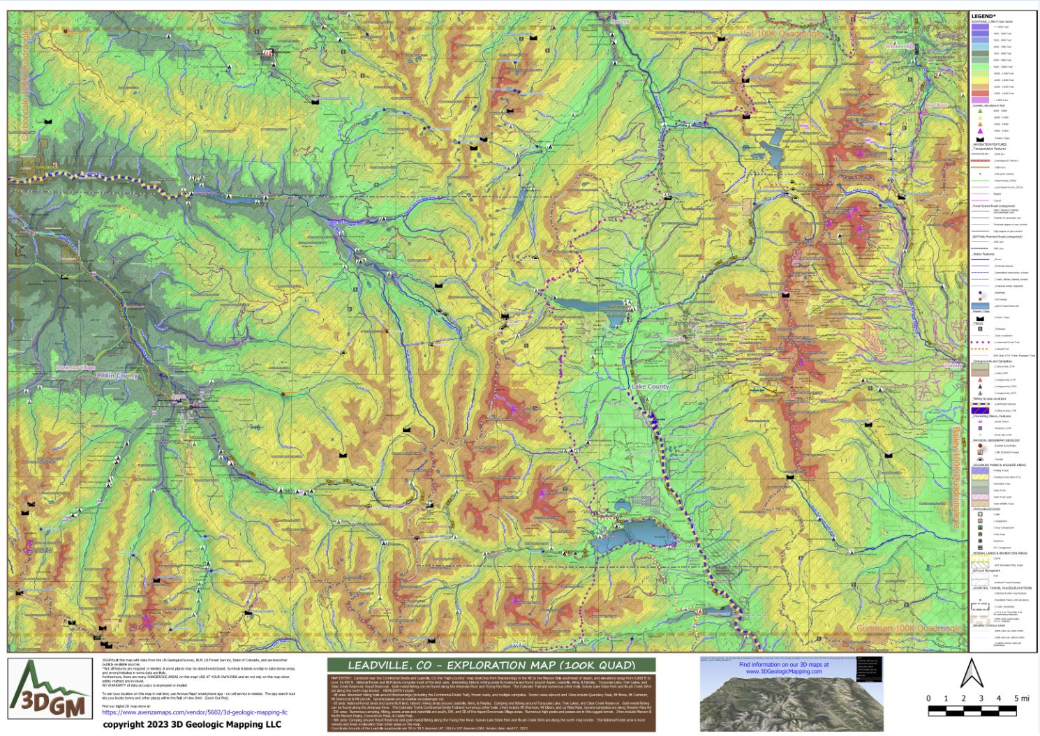 Leadville, CO Exploration Map for Sightseeing by 3D Geologic Mapping ...