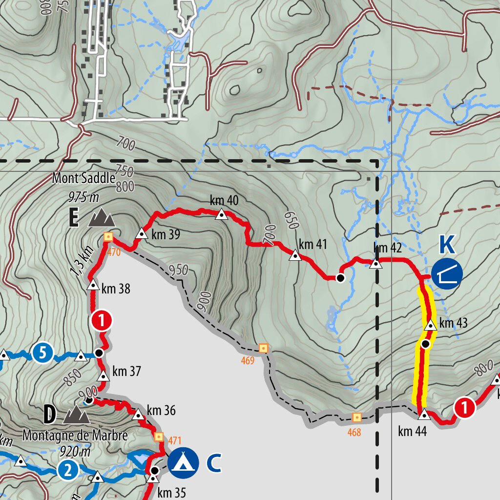 Carte du réseau de Sentiers frontaliers Map by Rando Quebec | Avenza Maps