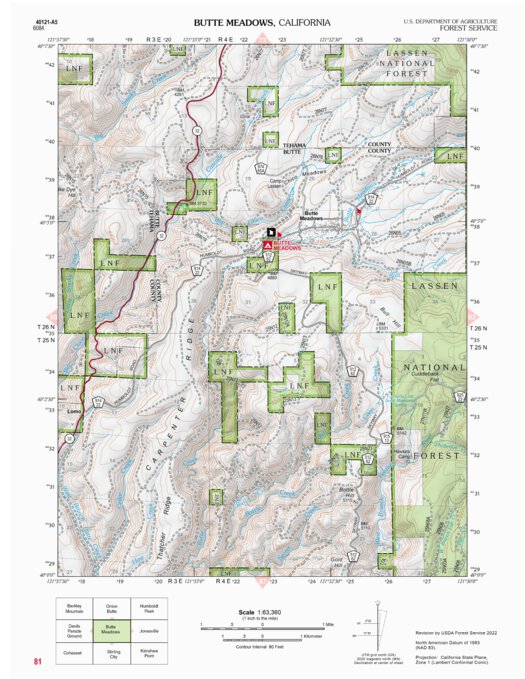 Butte Meadows Map by US Forest Service R5 | Avenza Maps