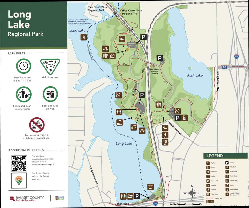 Long Lake Regional Park Map by Ramsey County Parks & Recreation ...