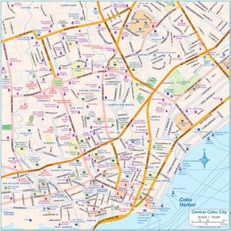 Cebu City (Philippines) 1:18,000 - ITMB Map by ITMB Publishing Ltd ...