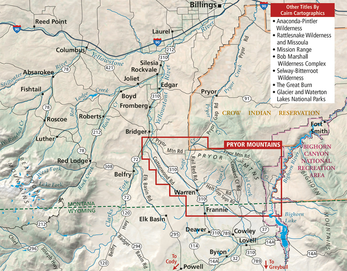 Pryor Mountains Map by Cairn Cartographics | Avenza Maps