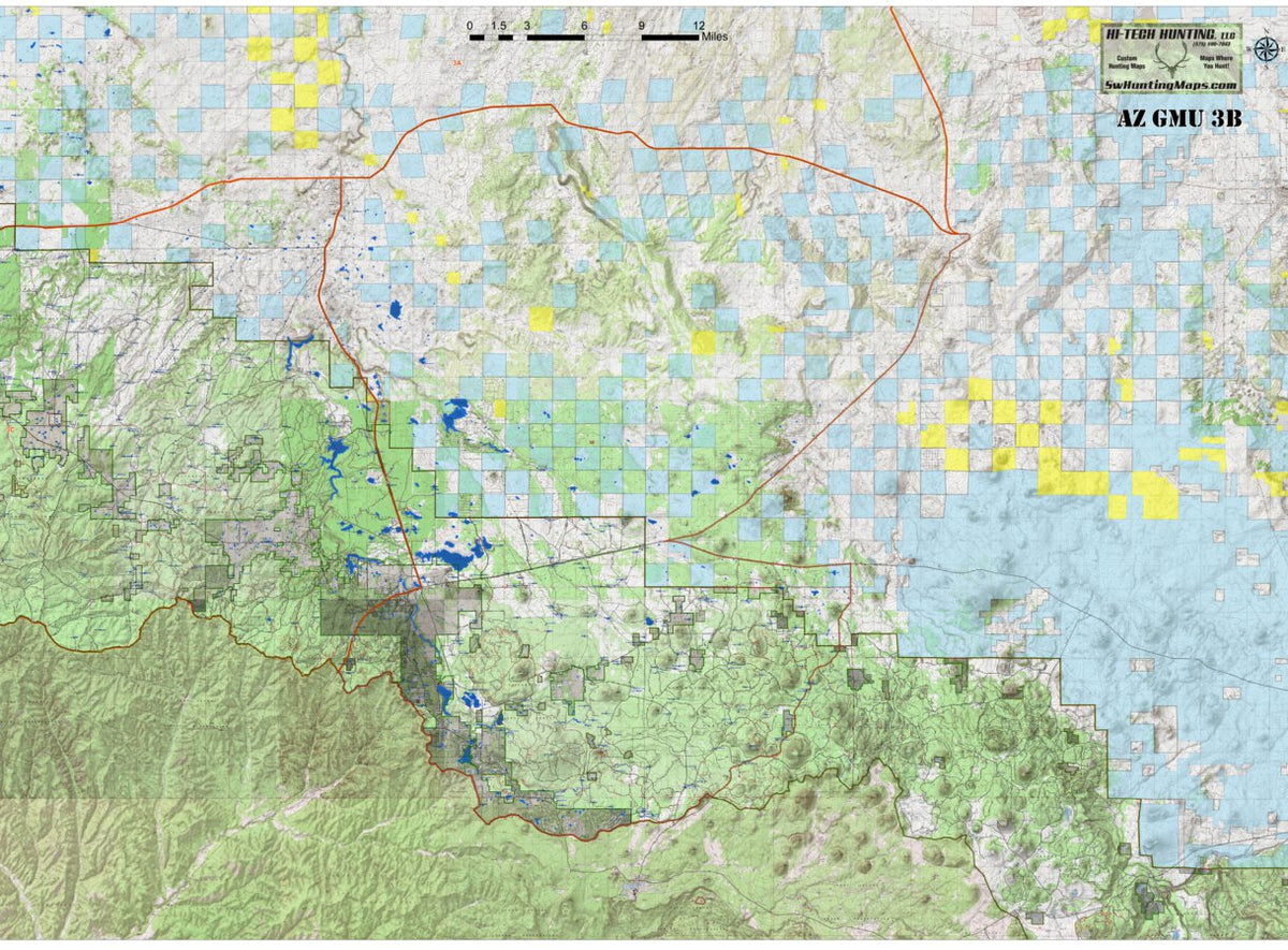 Arizona Game Management Unit 3B, 1:45,000 Legacy Map by Hi-Tech Hunting ...