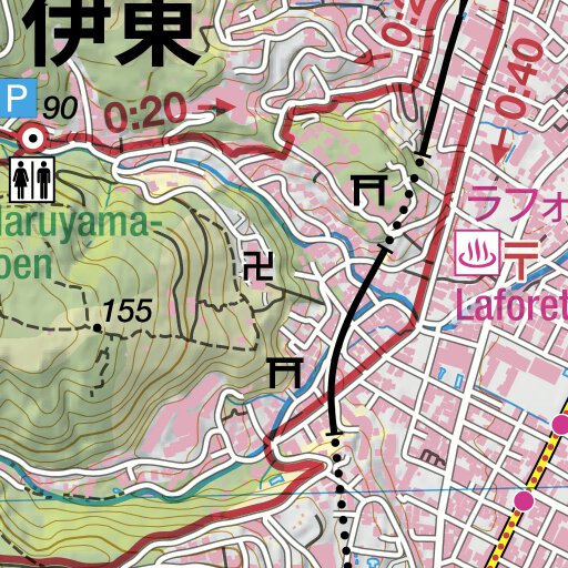 Obira-yama 大平山 Hiking Map (Chubu, Japan) 1:25,000 by Japanwilds.org ...