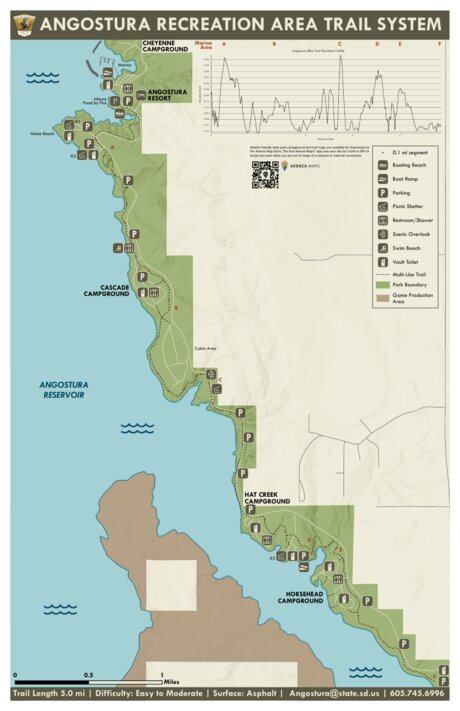 Angostura Recreation Area Biking Trail Map by South Dakota Game, Fish ...