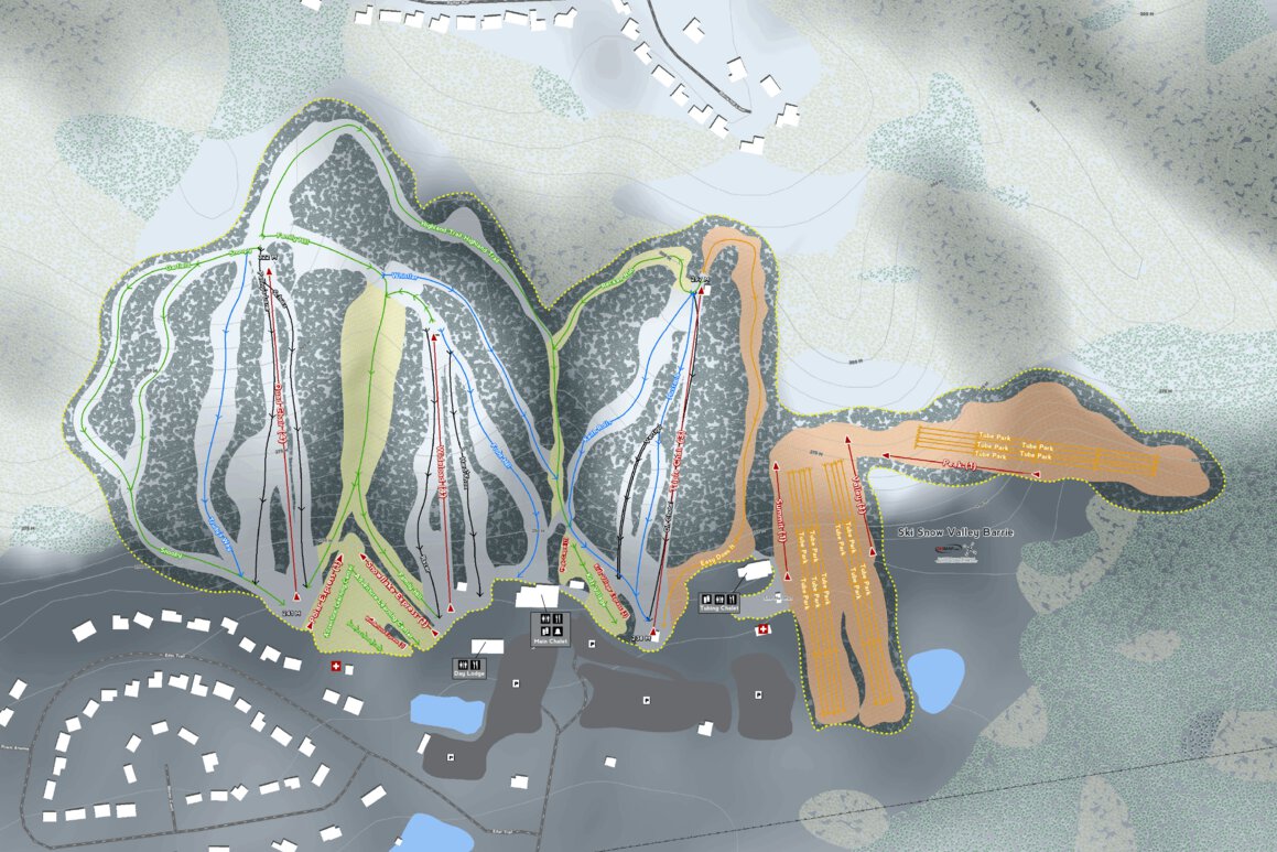 Ski Snow Valley Barrie Resort Map by Mapsynergy | Avenza Maps