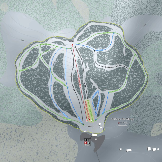 Tri-Town Ski Village Map by Mapsynergy | Avenza Maps
