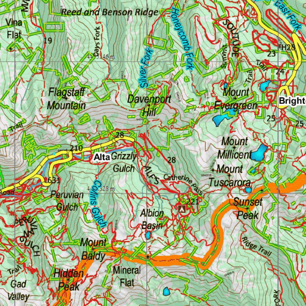 UT Wasatch Front Extended Archery Area 282 Topo Map by Utah HuntData ...
