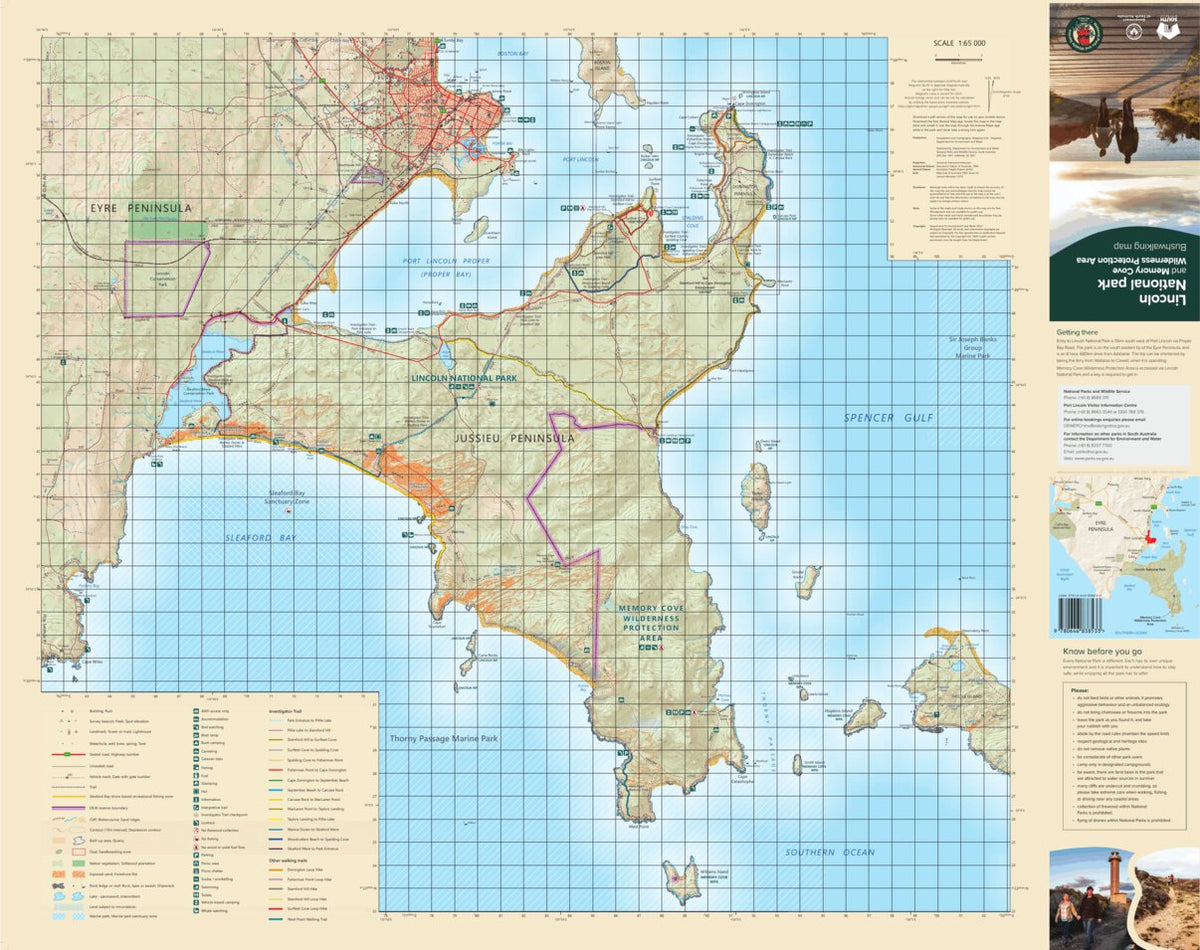 Lincoln National Park Main Bushwalking Map by Mapland - Department for ...