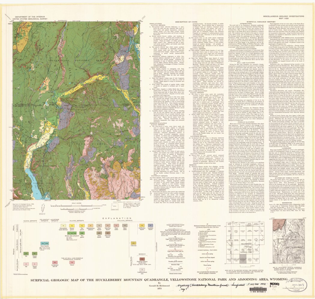 Surficial geologic Map of the Huckleberry Mountain quadrangle ...