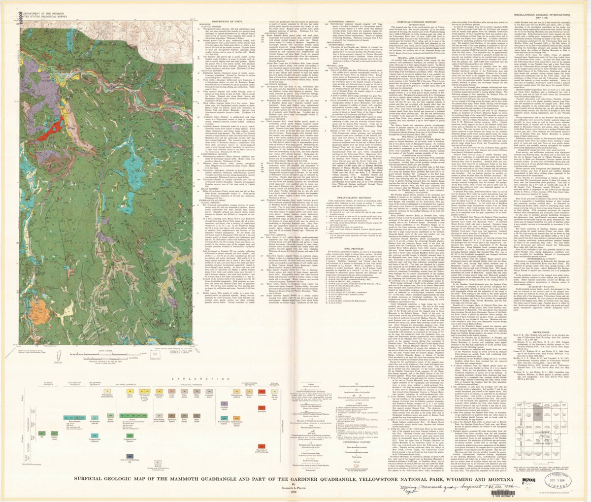Surficial geologic Map of the Mammoth quadrangle, Yellowstone National ...