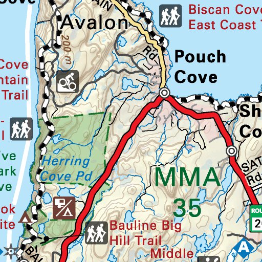 NLNL28 Pouch Cove Newfoundland and Labrador Topo Map by Backroad ...