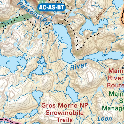NLNL48 Western Brook Pond Newfoundland and Labrador Topo Map by ...