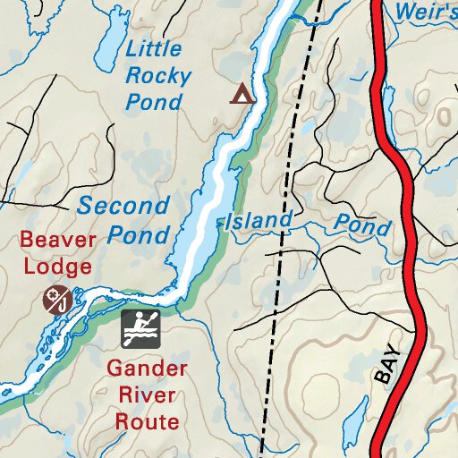 NLNL45 Gander Newfoundland and Labrador Topo Map by Backroad Mapbooks ...
