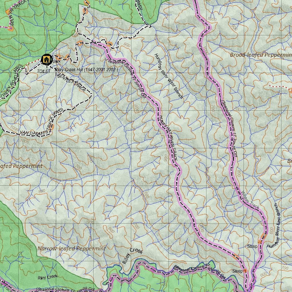 Getlost Map 8123-8223 MANSFIELD-HOWITT Victoria Topographic Map V16b 1: ...