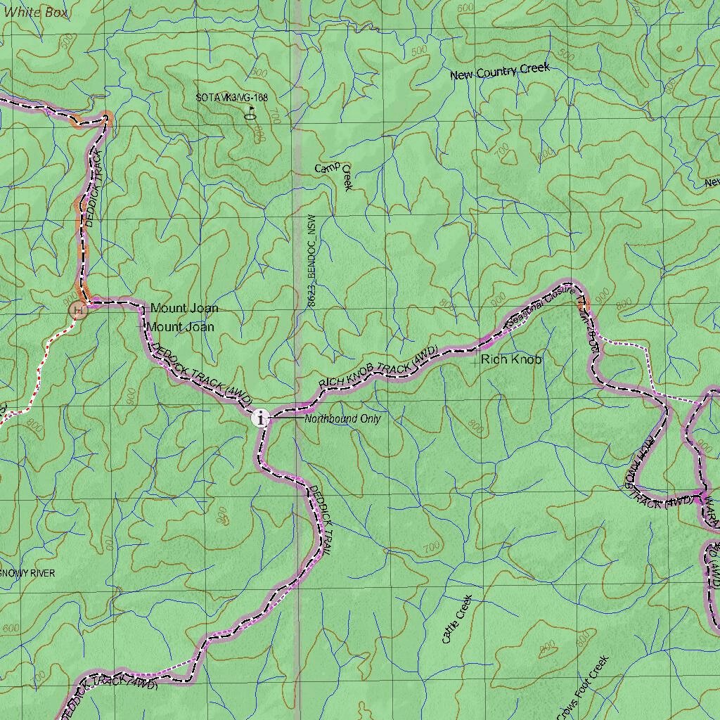 Getlost Map 8523-8623 MURRINDAL-BENDOC Victoria Topographic Map V16b 1: ...