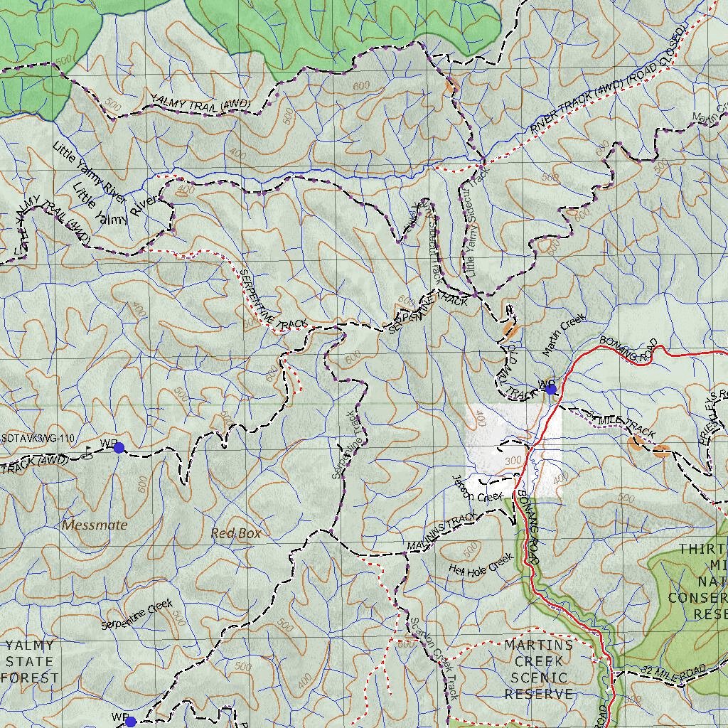 Getlost Map 8523-8623 MURRINDAL-BENDOC Victoria Topographic Map V16b 1: ...