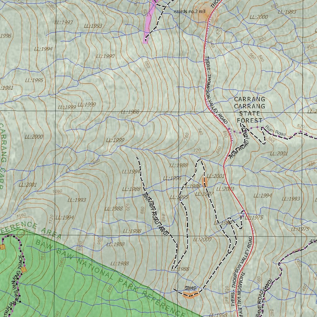 Getlost Map 8122-2 WALHALLA Victoria Topographic Map V16b 1:25,000 by ...