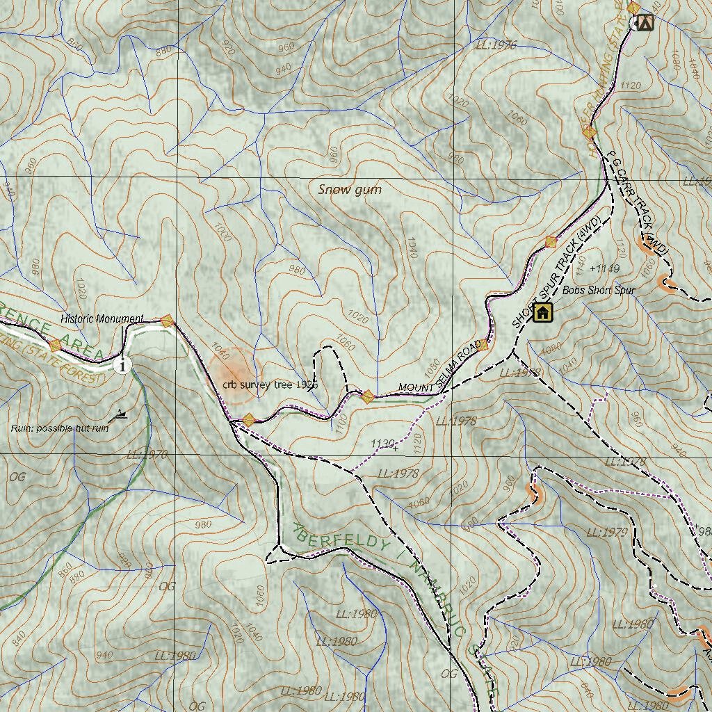 Getlost Map 8122-1 ABERFELDY Victoria Topographic Map V16b 1:25,000 by ...