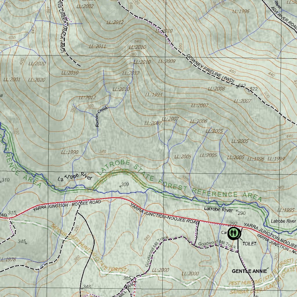 Getlost Map 85422-2 NEERIM Victoria Topographic Map V16b 1:25,000 by ...