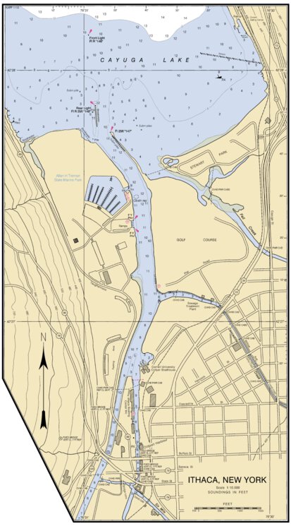 Ithaca New York Inset Map by National Oceanographic & Atmospheric ...