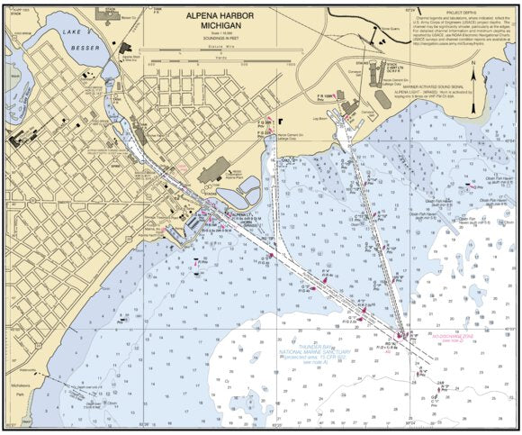 Alpena Harbor Michigan Inset Map by National Oceanographic ...