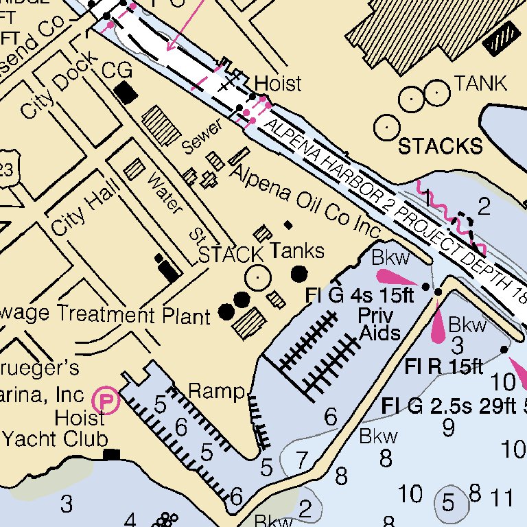 Alpena Harbor Michigan Inset Map by National Oceanographic ...