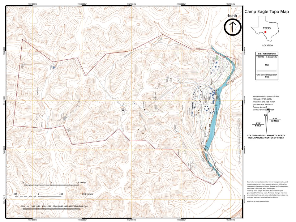 Camp Eagle Topographic Map by Pablo Perez Alvarez maps | Avenza Maps