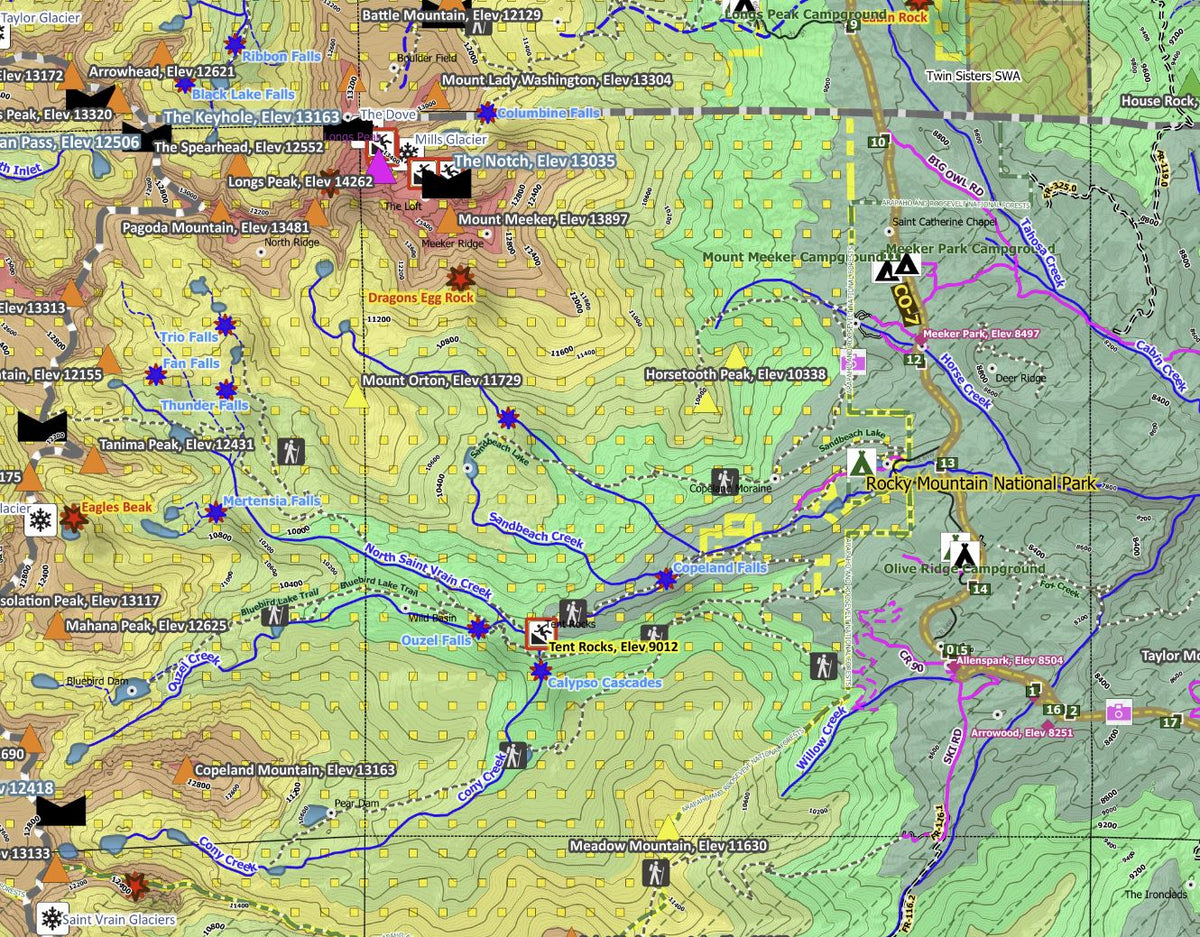 Estes Park, CO Exploration Map for Sightseeing by 3D Geologic Mapping ...