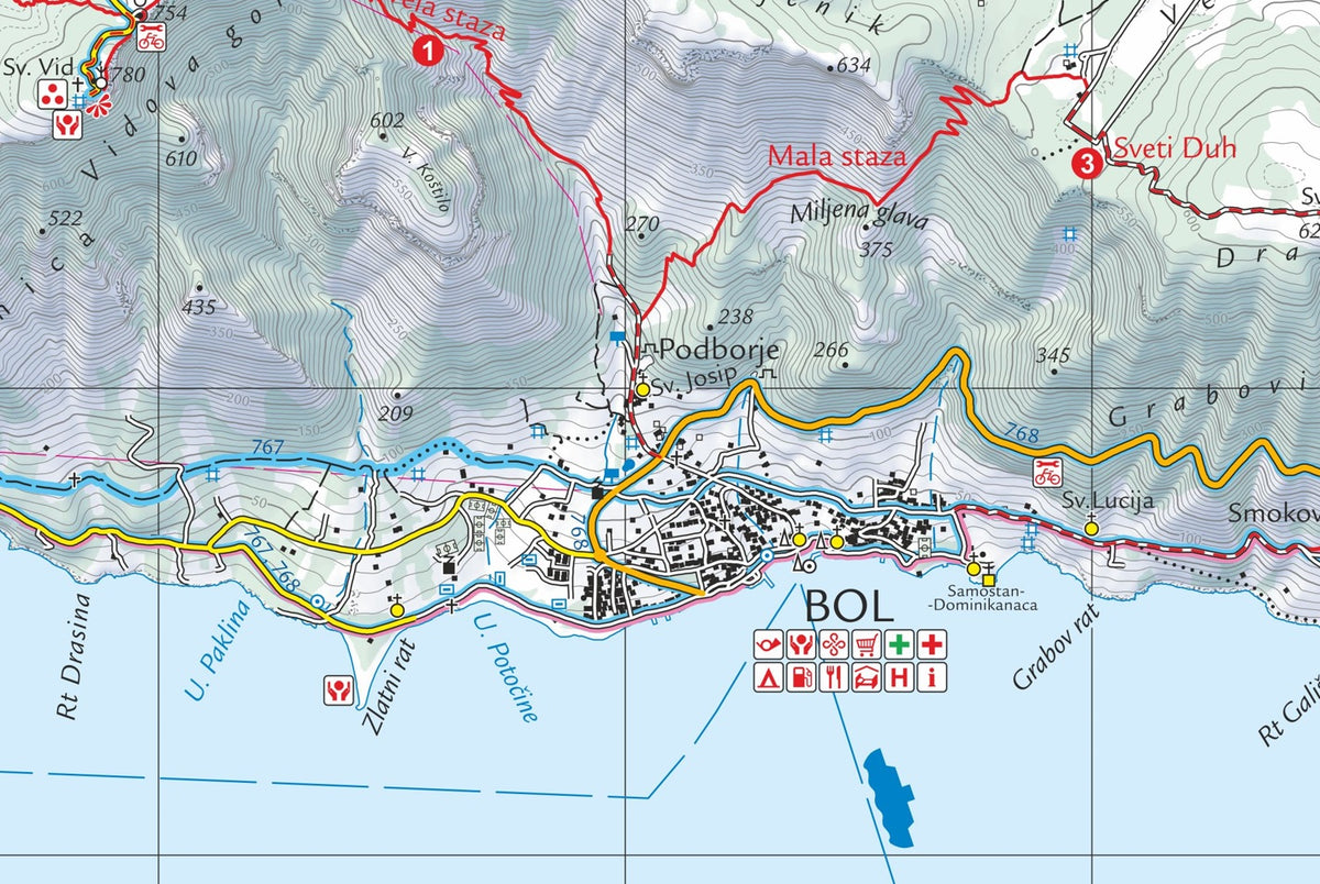 Bol - Otok Brač Map by Croatian Mountain Rescue Service - HGSS | Avenza ...