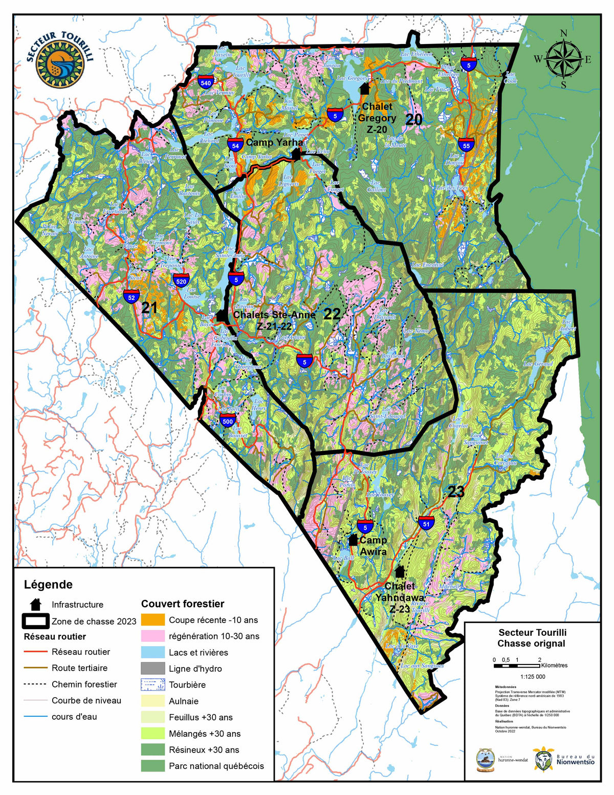 Secteur Tourilli Reserve Faunique des Laurentides Map by Avenza Systems ...