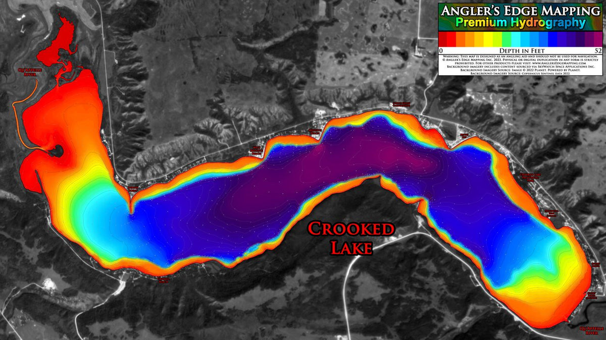 AEM Crooked Lake Map by Angler's Edge Mapping | Avenza Maps