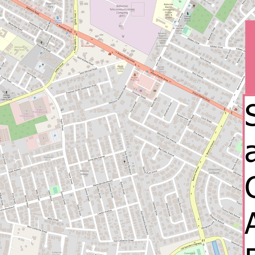 New Providence, Bahamas - Bus Route 8A Map by Bahama Atlas | Avenza Maps