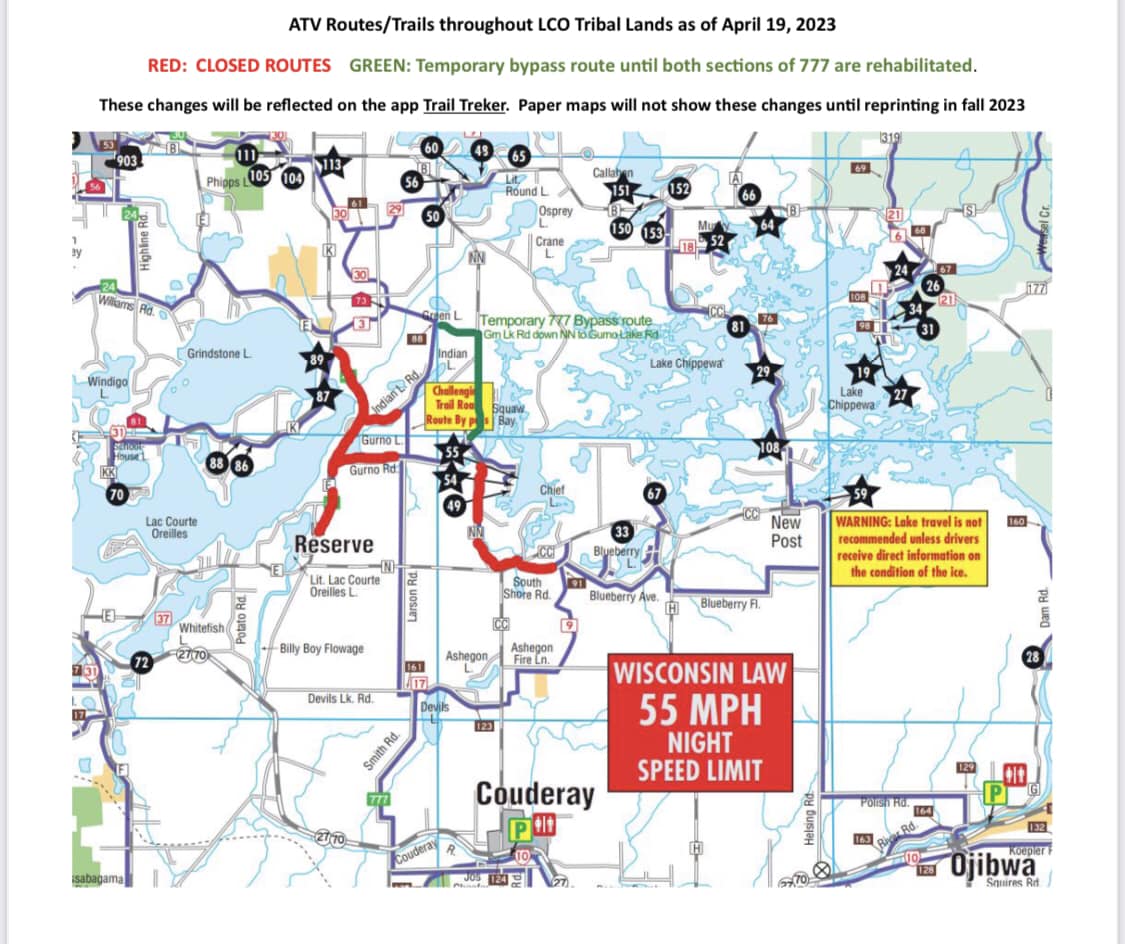 ATV/UTV Trails & Routes - Sawyer County, WI Map by Sawyer County ...