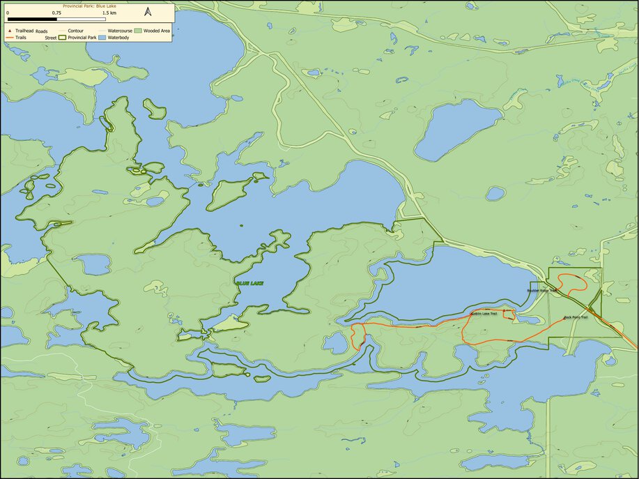 Ontario Provincial Park: Blue Lake Map by Xavier Maps | Avenza Maps