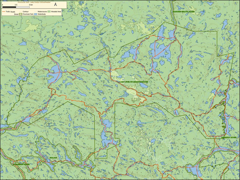Ontario Provincial Park: Lady Evelyn-Smoothwater Map by Xavier Maps ...