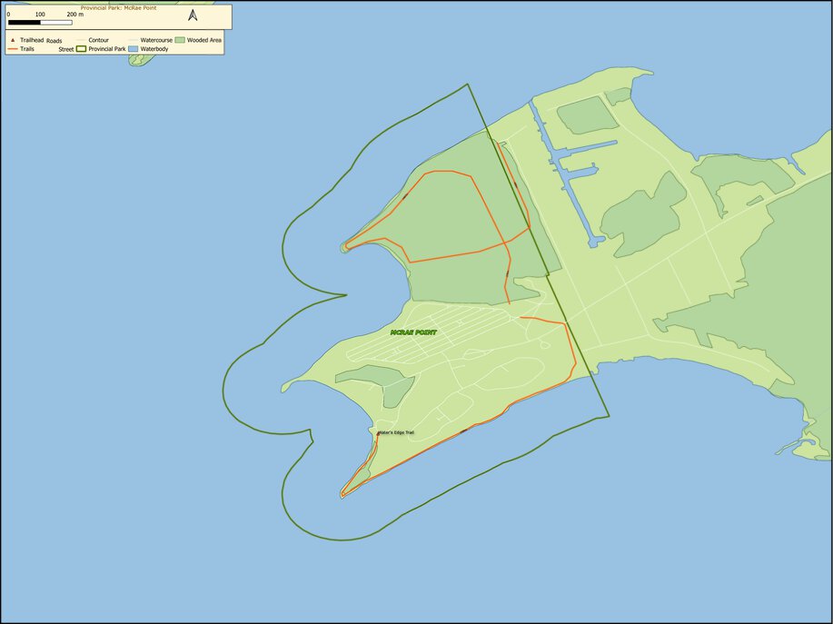 Ontario Provincial Park: McRae Point Map by Xavier Maps | Avenza Maps