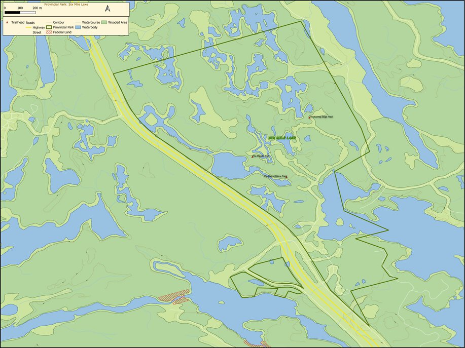 Ontario Provincial Park: Six Mile Lake Map by Xavier Maps | Avenza Maps